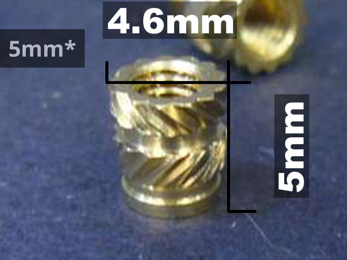 M3 (3mm) Thread Insert Nut Extra Grip Centering Heat Set 10 Inserts ...