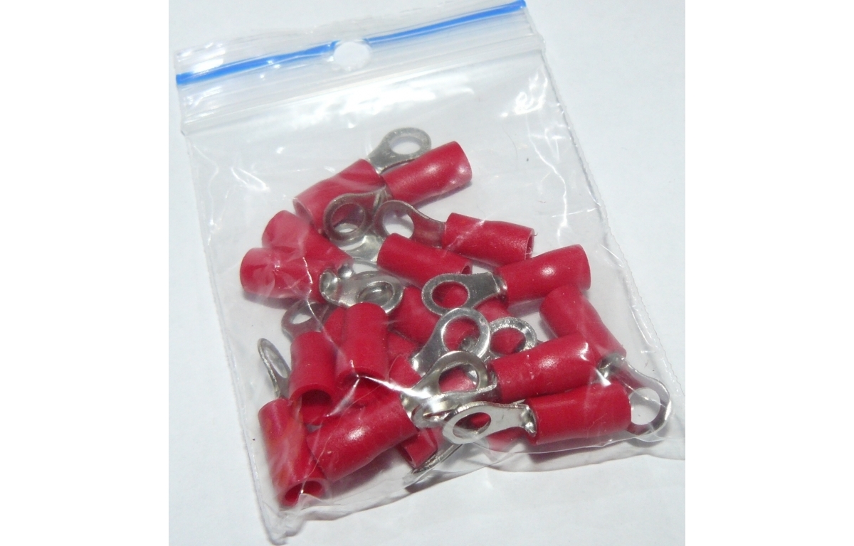 (20 of) Insulated Ring Terminal Crimp - Up To M4 (4mm) Screw/Bolt - Buy ...