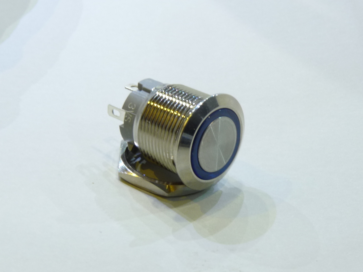 CLEARANCE Large Led Flush Metal Push Button, 19mm Hole, Various Styles ...