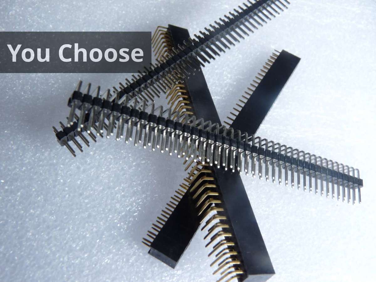 PCB Headers ( 2.54 mm / 0.1 in ) - Through Hole - 2x40 - You Choose ...