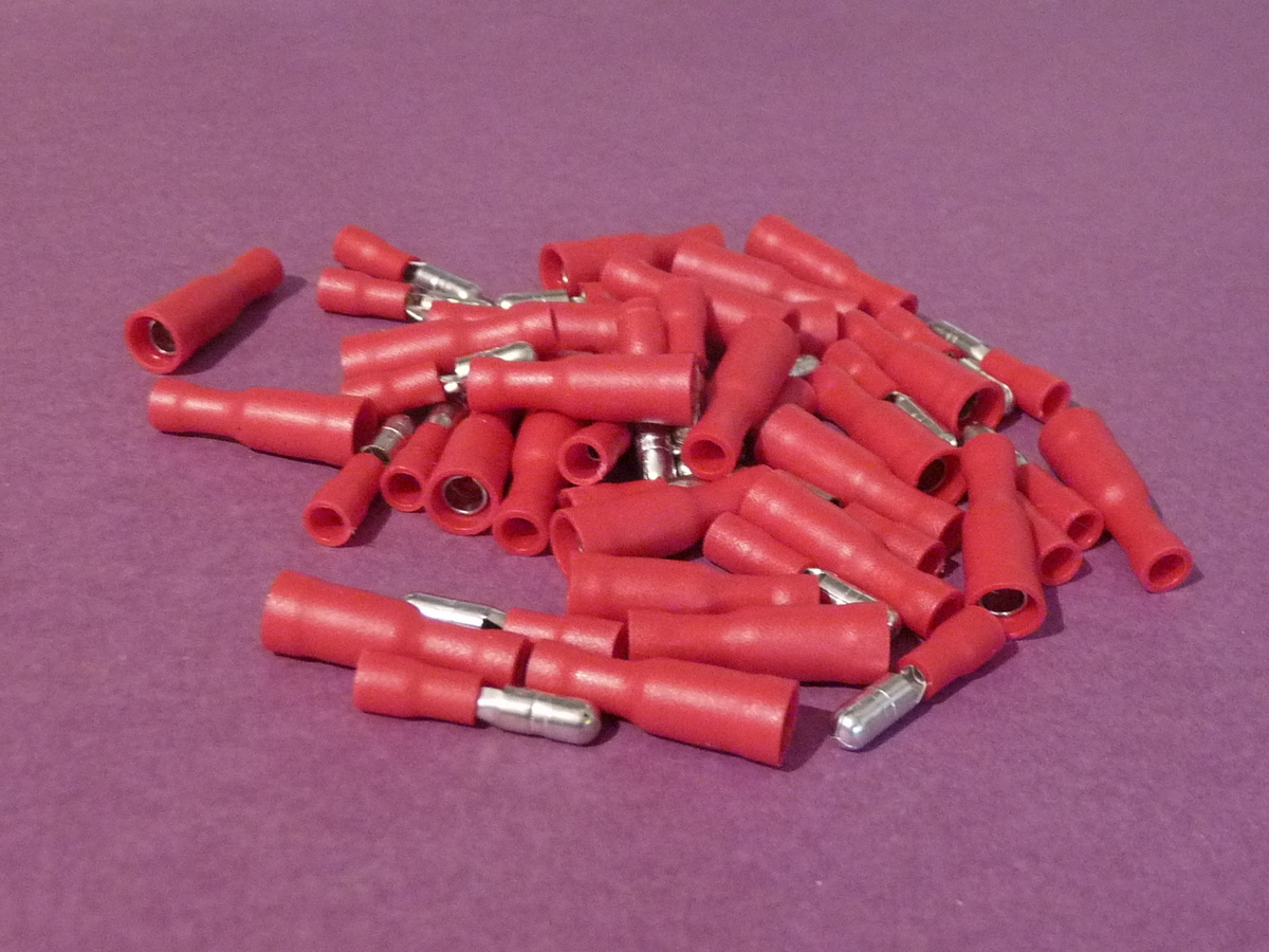 25 Pairs Red Insulated Bullet Crimp Connectors - Buy Crimp Terminals ...