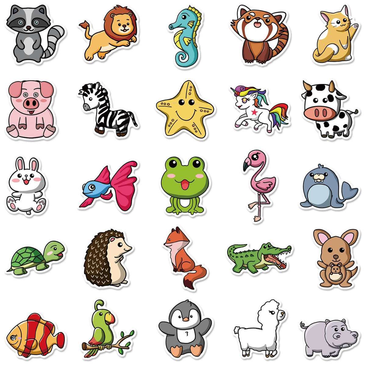 50 Stickers - Cute Illustrated Animals - Buy Online From Christchurch ...
