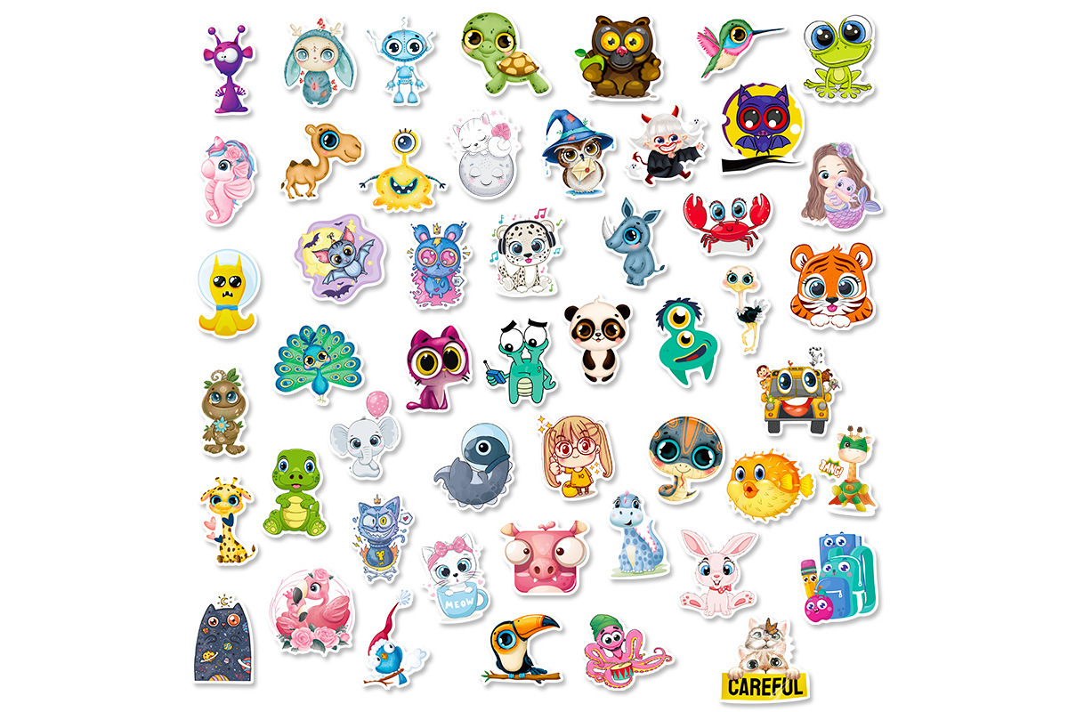 50 Stickers - Cutsey Big Eyed Creatures - Buy Stickers - Gogo:Tronics ...