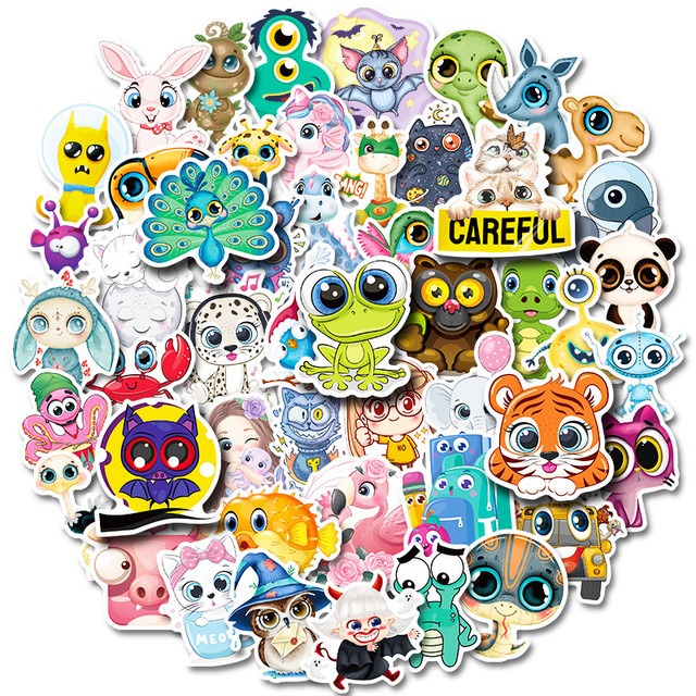50 Stickers - Cutsey Big Eyed Creatures - Buy Online From Christchurch ...