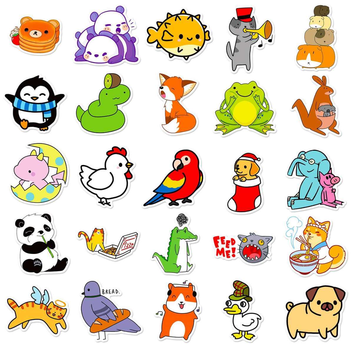 50 Stickers - Cute Illustrated Animals Set #2 - Buy Stickers - Gogo ...