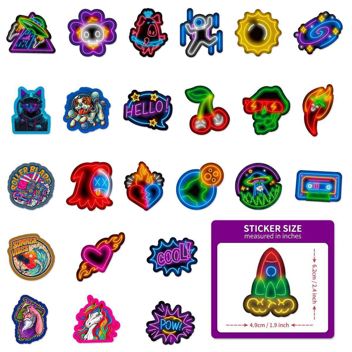 50 Stickers - Neon Signs - Buy Stickers - Gogo:Tronics Hobby ...