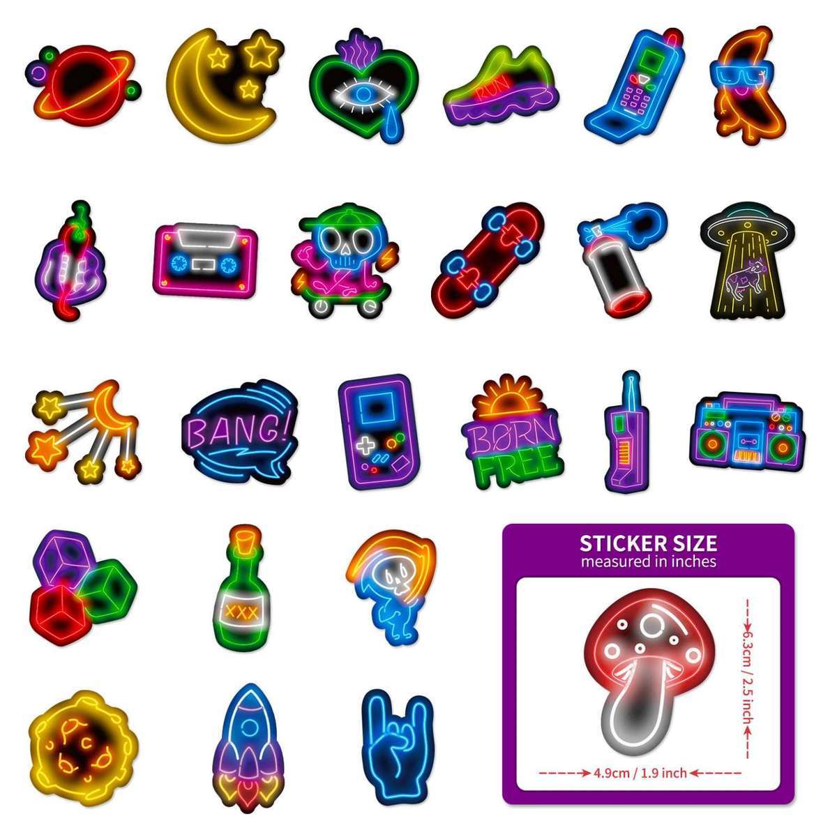 50 Stickers - Neon Signs - Buy Stickers - Gogo:Tronics Hobby ...