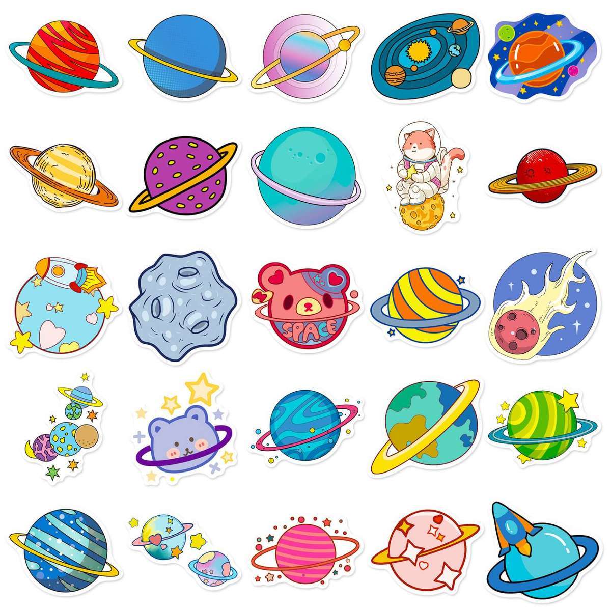 50 Stickers - Illustrated Planets - Buy Stickers - Gogo:Tronics Hobby ...