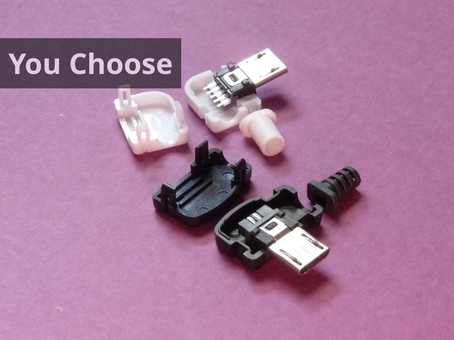 USB Micro-B Male Plug Solderable Right Angle - Buy Online From ...