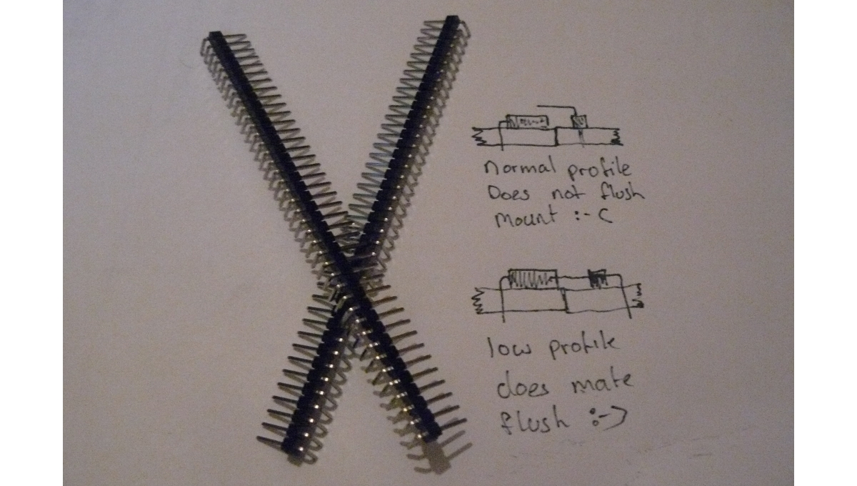 (2 of) 40 Pin Male Right Angle Low Profile Headers - Buy 2.54mm (0.1 in ...
